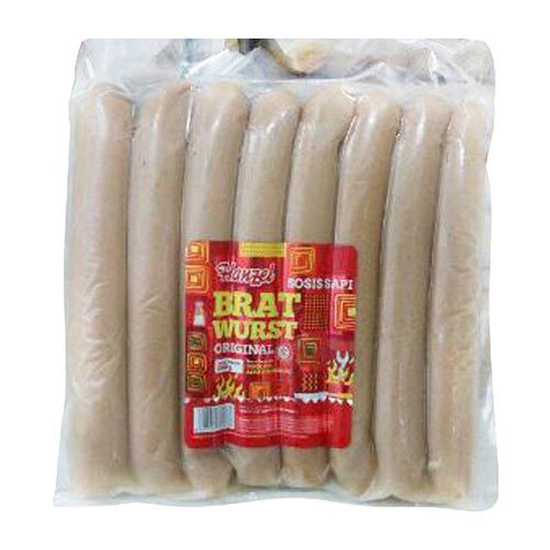Hanzel Bratwurst Sosis Sapi Original - 1 Karton Isi 8 Pak @ 1 kg
