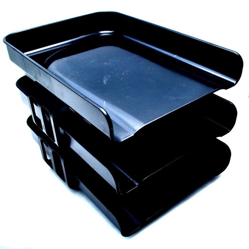 Microdot Rak Tray Executive 703 - Tiga Tingkat - Set Isi 3 - Hitam