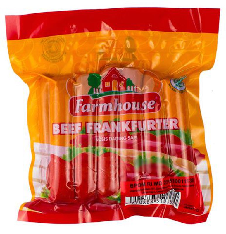 Farmhouse Sosis Sapi Beef Frankfurter - 1 Karton Isi 5 Pak @ 12 Sosis