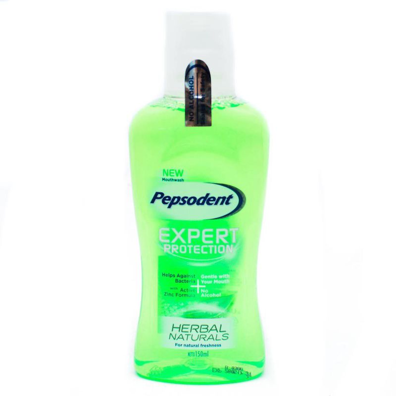 Pepsodent Mouthwash Herbal Natural - 150 ml - Karton Isi 18