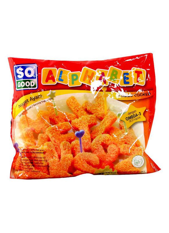 So Good Alphabet Chicken Nugget - Original - 1 Karton Isi 12 Pcs @ 400 gram