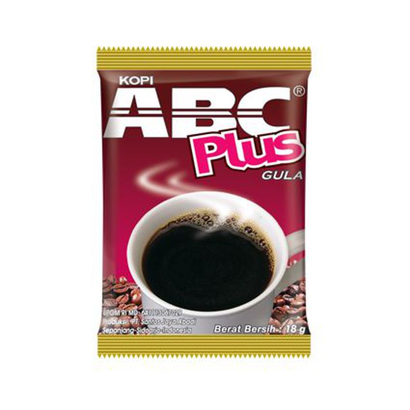 ABC Plus Kopi & Gula - 1 Karton Isi 12 Pak @ 10 Sachet / 18 gram