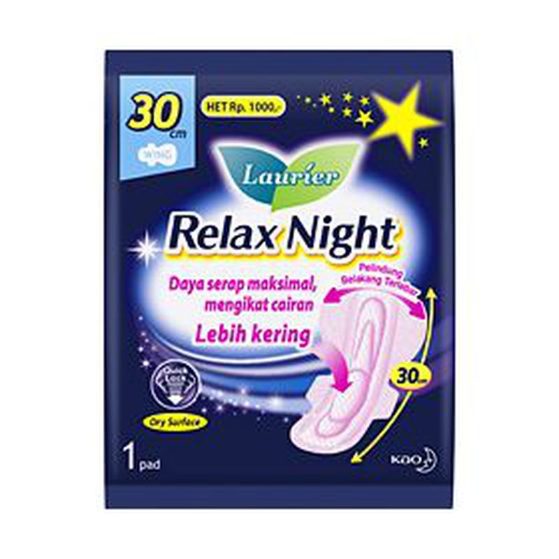 Laurier Relax Night Wing - 30 cm - 1 Karton Isi 24 Pcs