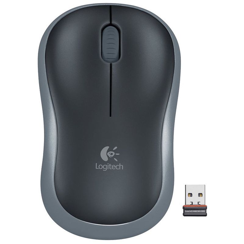 Logitech Wireless Mouse M 185 - Abu-abu - Abu-Abu