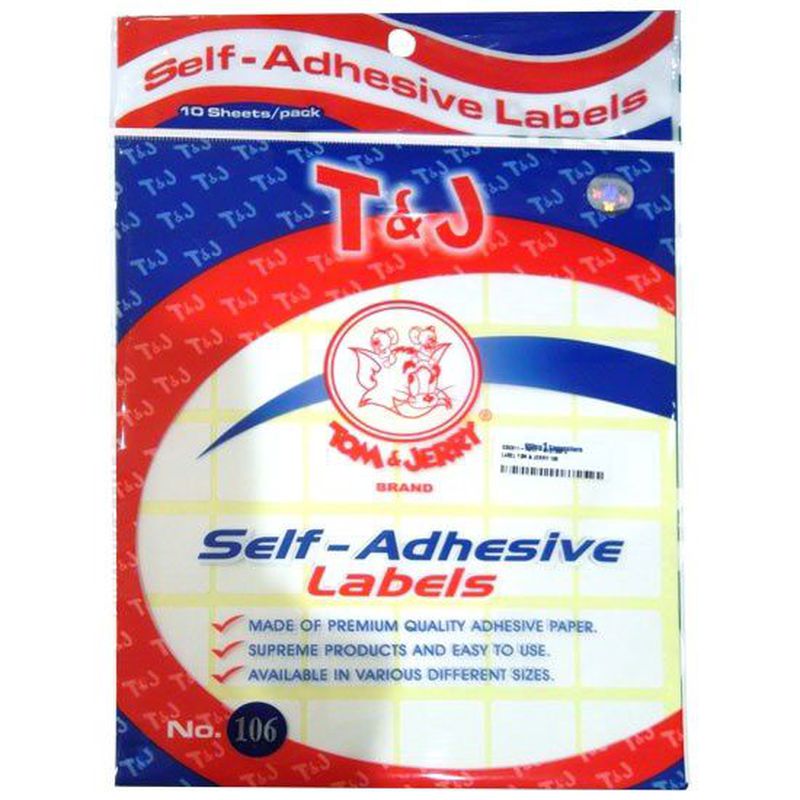 T&J Stiker Label Polos No. 106 - 25 x 25 mm - 1 Karton Isi 25 Pak @ 10 ...