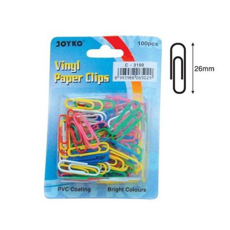 Joyko Vinyl Paper Clip C-3100 - Assorted - 1 Karton Isi 12 Pak @ 100 ...