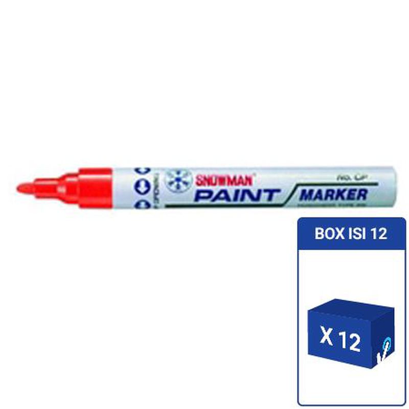 Snowman Spidol Marker Paint CP-14 - Tinta Merah - 1 Kotak Isi 12 - Merah