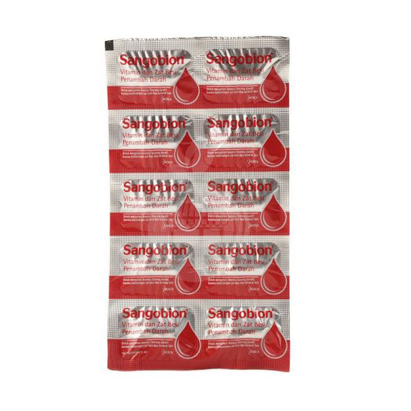 Sangobion Vitamin & Zat Besi Penambah Darah - 1 Set Isi 10 Strip @ 10 ...