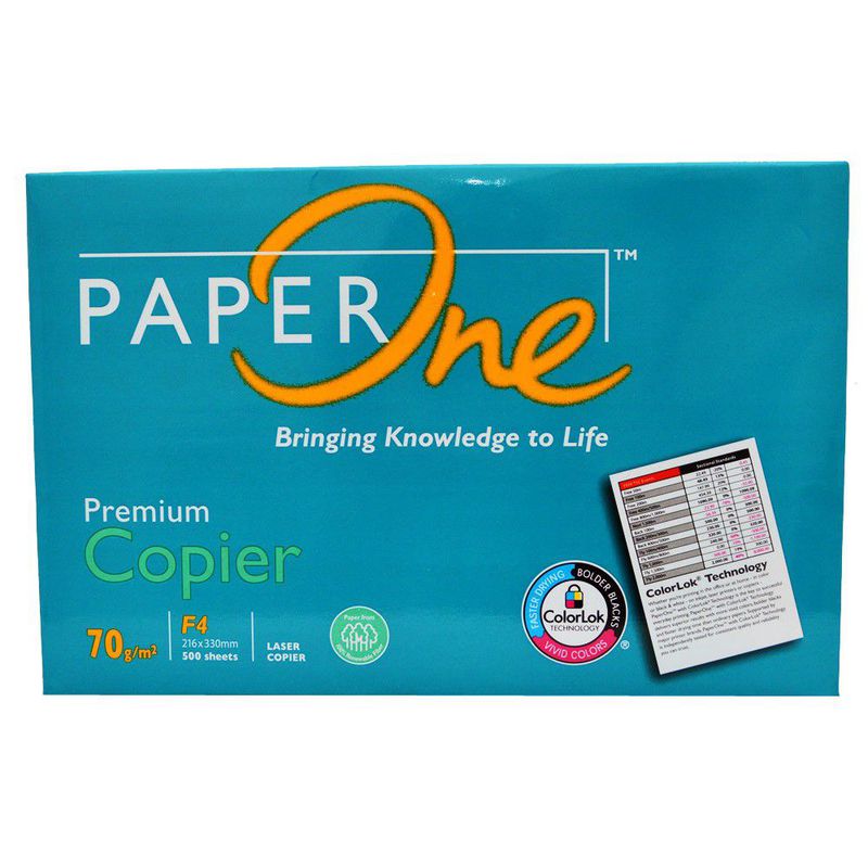 PaperOne Kertas Fotokopi Copier - F4 - 70 gsm - 1 Box Isi 5 Rim