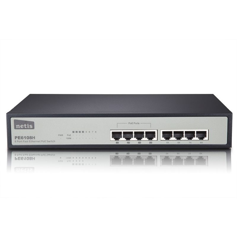 Netis Unmanaged Switch - PE6108H - 8 Port - Hitam - Hitam