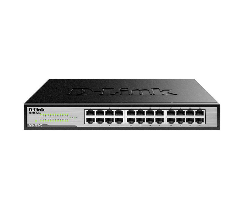 D-Link 24-Port Unmanaged Ethernet Switch DES-1024C - Casing Metal ...