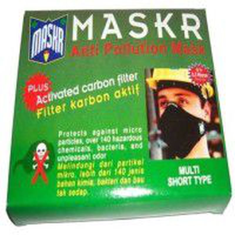 Maskr Masker Kain Anti Polusi Multi Short - Hitam - Hitam