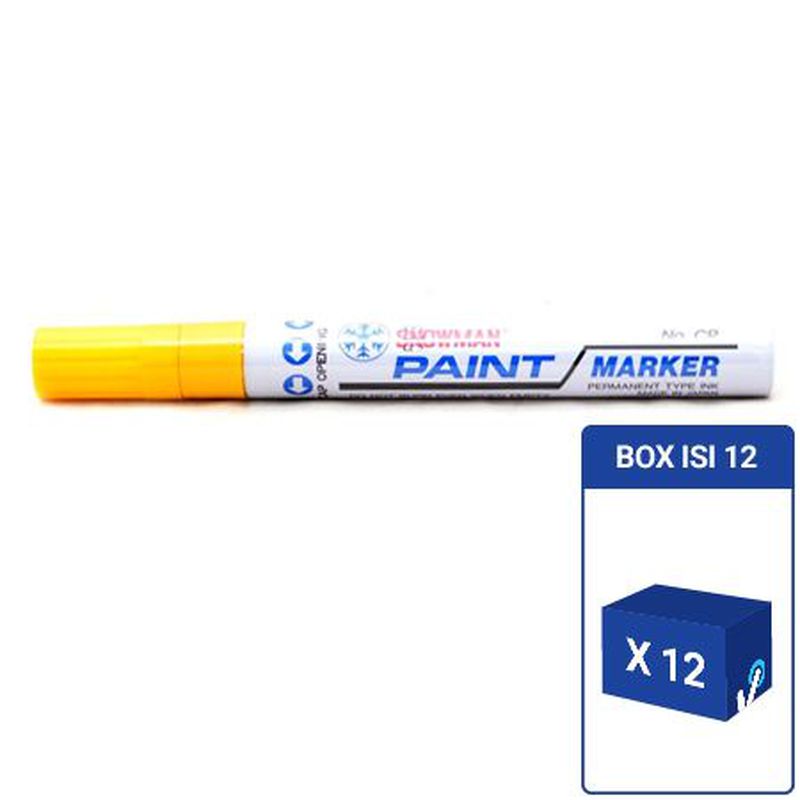 Snowman Spidol Marker Paint CP-13 - Tinta Kuning - 1 Kotak Isi 12 Pcs