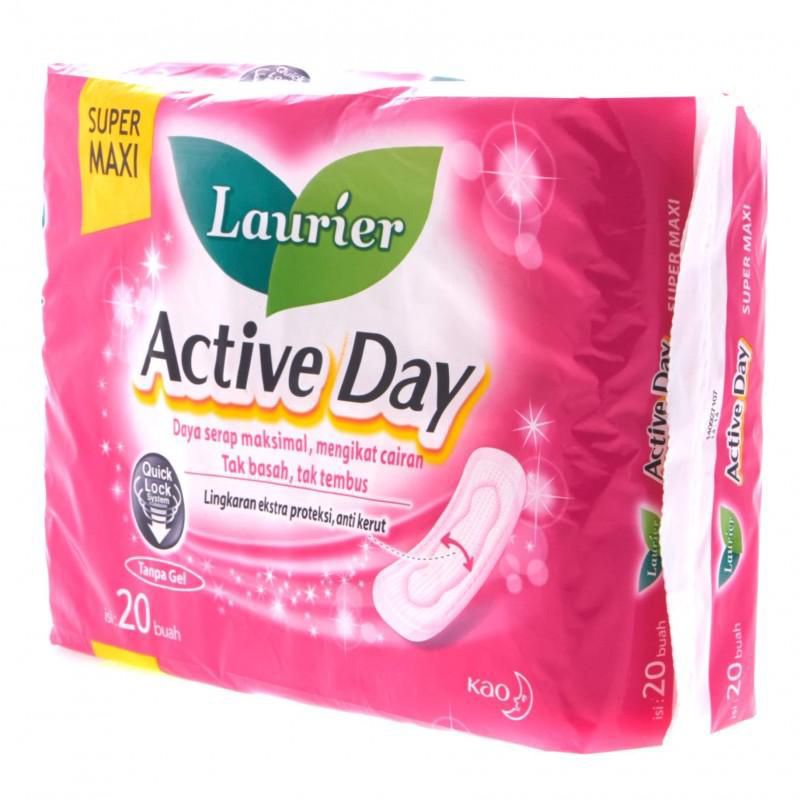 Laurier Active Day Super Maxi Pembalut - Non Wing - 1 Karton Isi 24 Pak ...