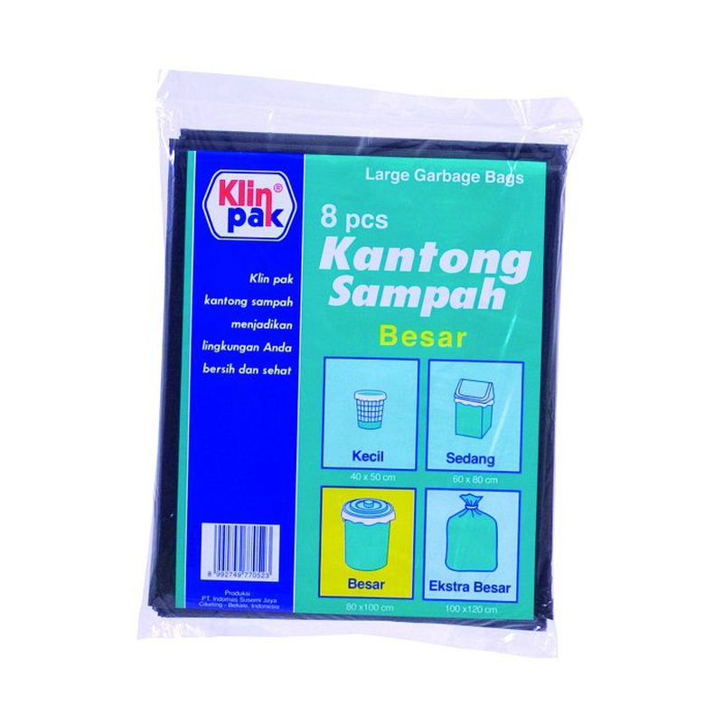 Klinpak Kantong Sampah - Besar - 80 x 100 cm - Hitam - 1 Karton Isi 24 ...