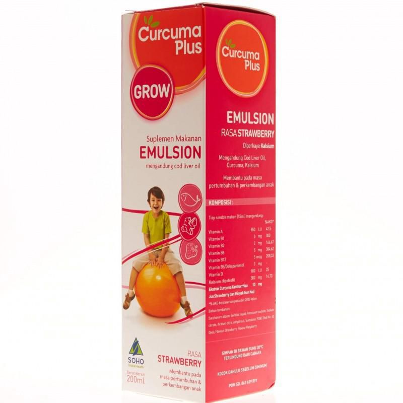 Curcuma Plus Suplemen Makanan Anak Emulsion - Grow - Rasa Strawberry ...