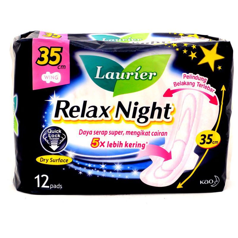 Laurier Relax Night Wing - 35 cm - 1 Karton Isi 24 Pcs