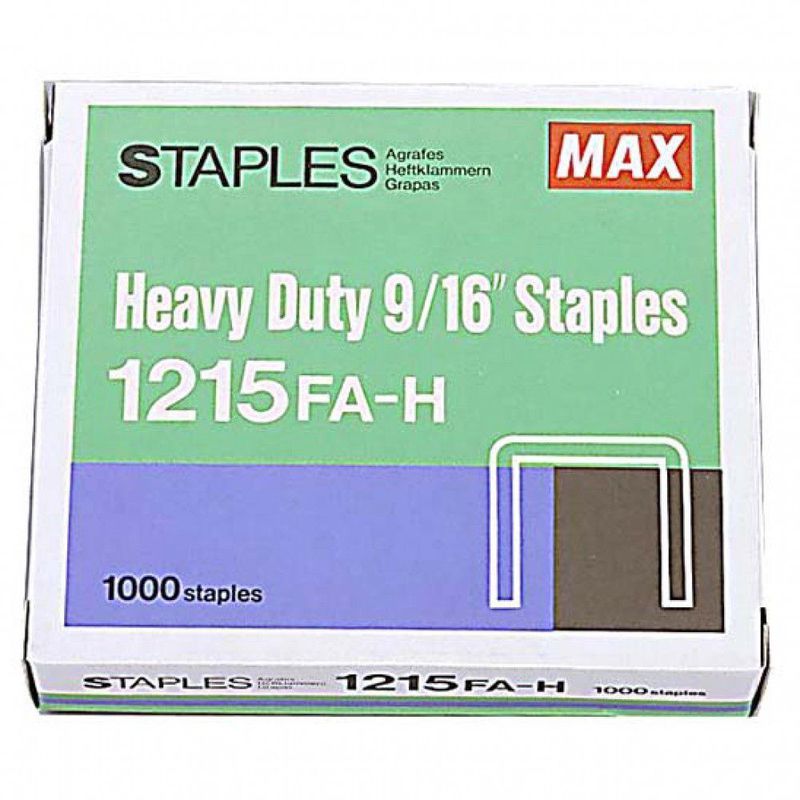 Max Stapler Ukuran Besar 1215 FA-H - Ukuran 9/16 Inci - Set Isi 20 - Silver
