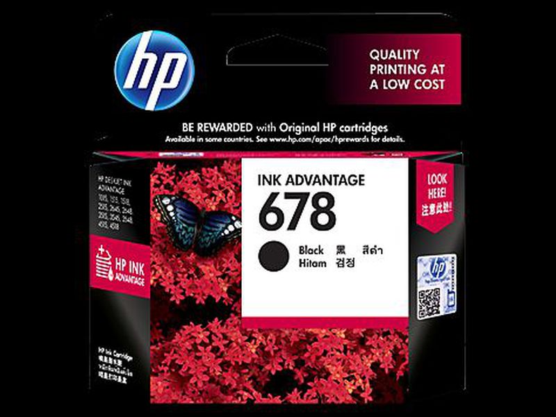 HP Original Ink Advantage Cartridge 678 - CZ107AA - Hitam - Hitam