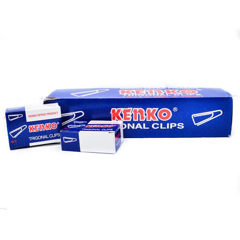 Kenko Trigonal Paper Clip No. 3 - 1 Karton Isi 12 Inner Box x 10 Kotak ...