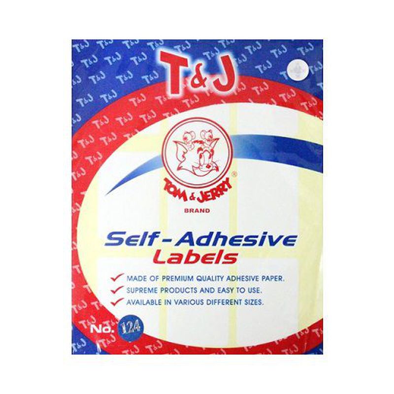 T&J Stiker Label Polos No. 124 - 40 x 57 mm - 1 Karton Isi 12 Pak @ 10 ...