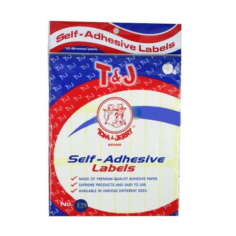 T&J Stiker Label Polos No. 129 - 17 x 58 mm - 1 Karton Isi 25 Pak @ 10 ...