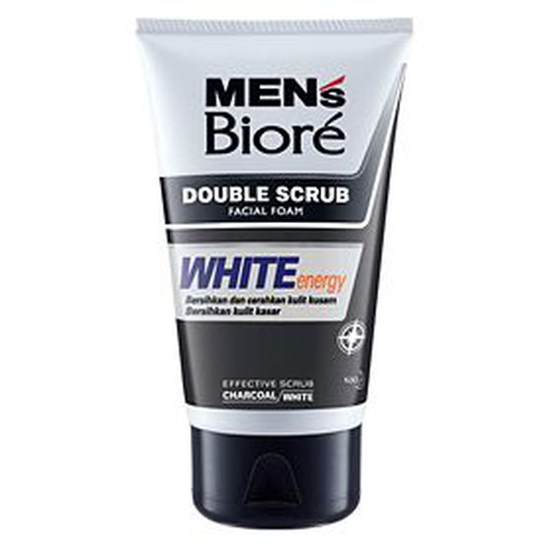Biore Men's Double Scrub White Energy - 1 Karton Isi 24 Pcs @ 100 gram