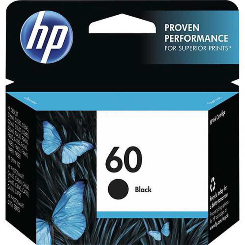 HP Original Ink Cartridge 60 - CC640WA - Hitam - Hitam