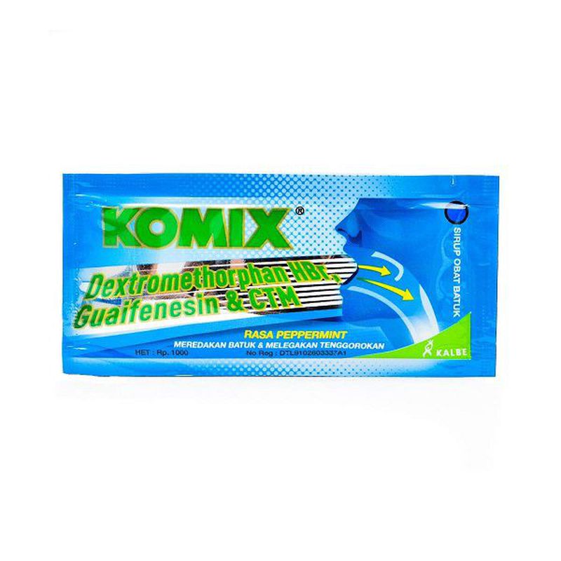 Komix Obat Batuk - Rasa Peppermint - 1 Karton Isi 20 Pak @ 10 Sachet
