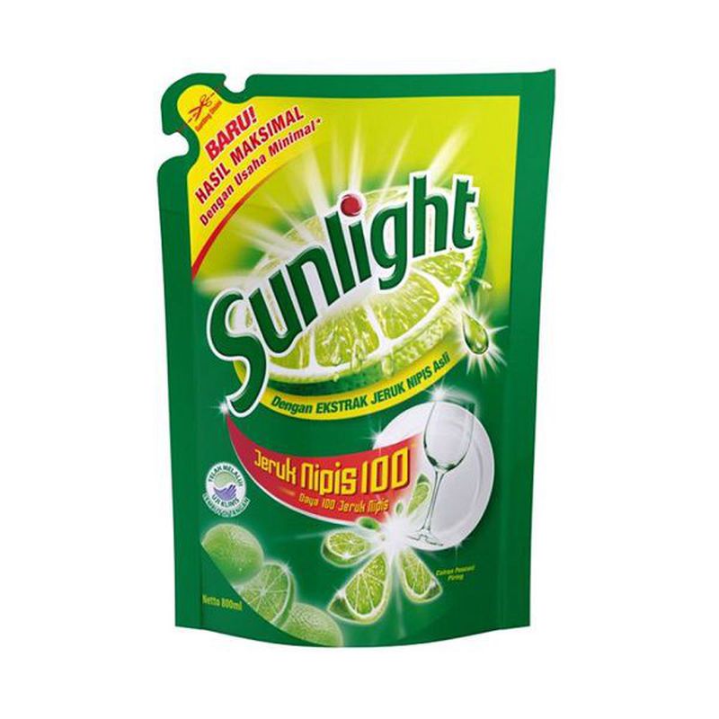 Sunlight Cairan Pencuci Piring Refill - Lime - 1 Box Isi 12 Pouch @ 800 ...