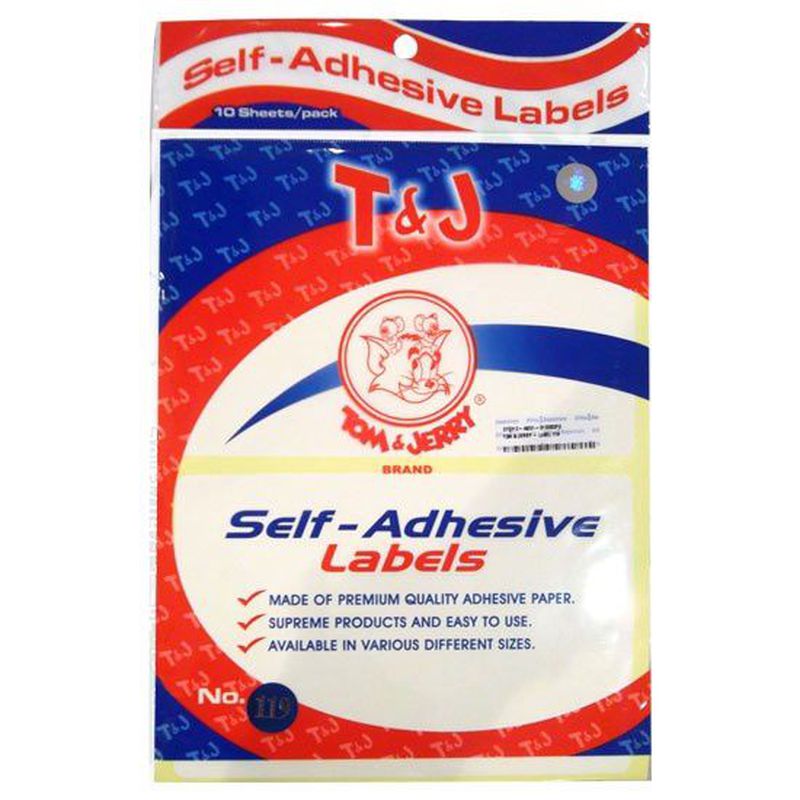 T&J Stiker Label Polos No. 119 - 102 x 152 mm - 1 Karton Isi 25 Pak ...
