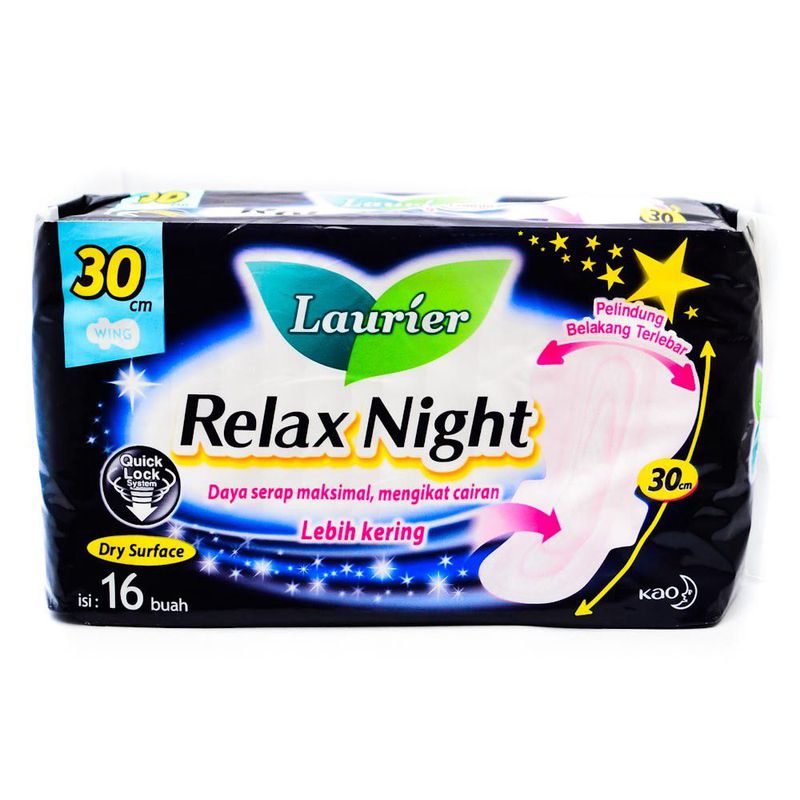 Laurier Relax Night Wing - 30 cm - 1 Karton Isi 48 Pcs