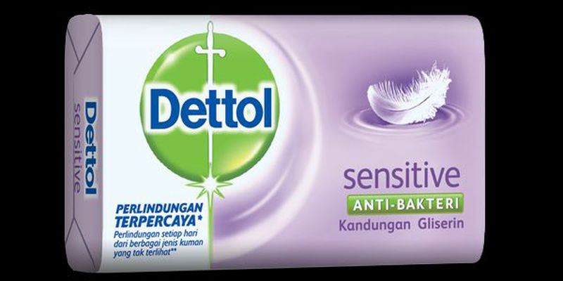 Dettol Sabun Batang Anti-Bakteri - Sensitive - 1 Box Isi 144 Pcs @ 105 gram