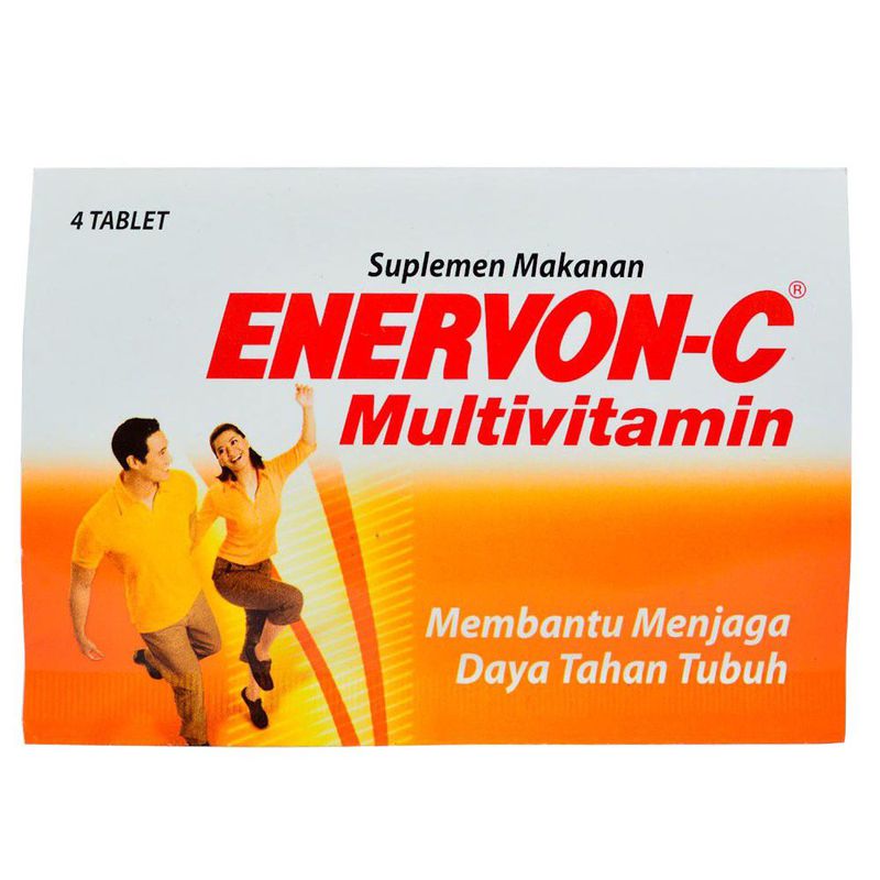 Enervon-C Multivitamin - 1 Set Isi 25 Sachet @ 4 Tablet