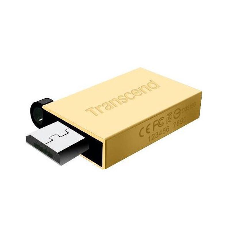 Transcend USB 2.0 Flash Drive OTG JetFlash 380G - 16 GB - Gold - Gold