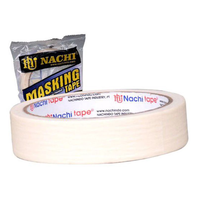 Nachi Masking Tape - 24 mm x 20 Yard - Putih - 1 Box Isi 60 Roll - Putih