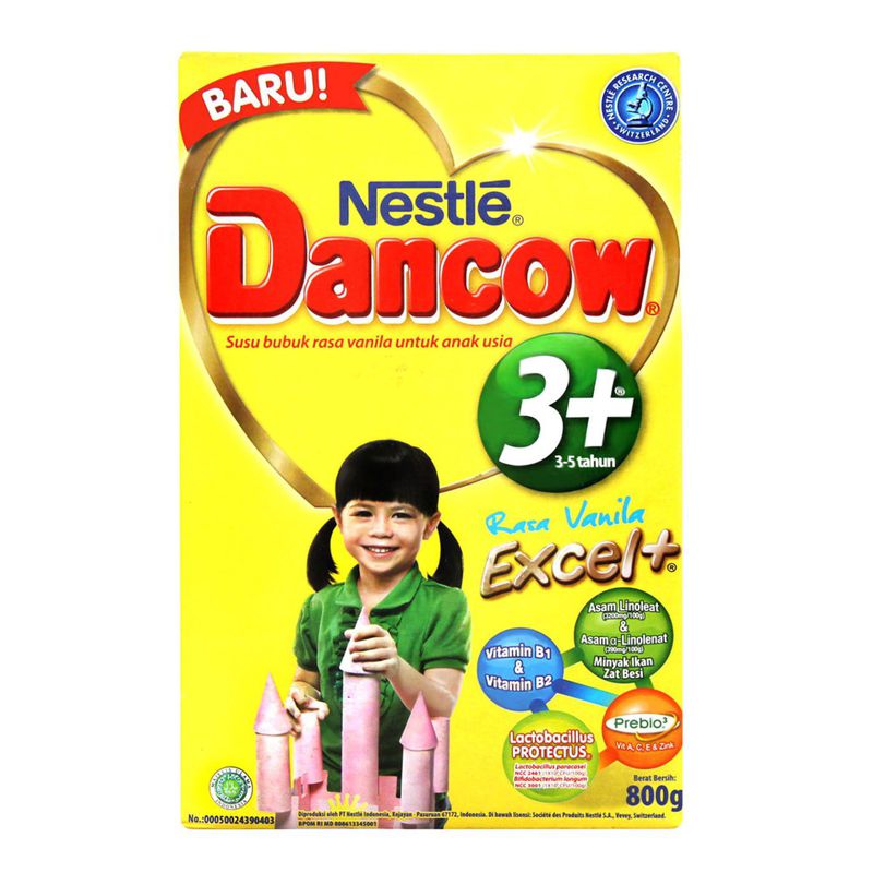 Dancow 3+ Vanila Excelnutri Prebio - 800 gr - 1 Karton Isi 12 Kotak ...