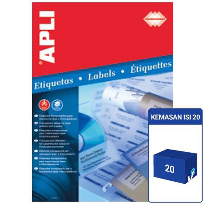 APLI Computer Labels Square Size 210x297mm 01225 @20 Sheet - Putih