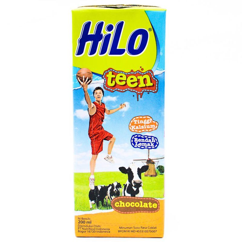Hi Lo Teen Ready To Drink Coklat 200 ml - 1 Kotak Isi 24 Pcs