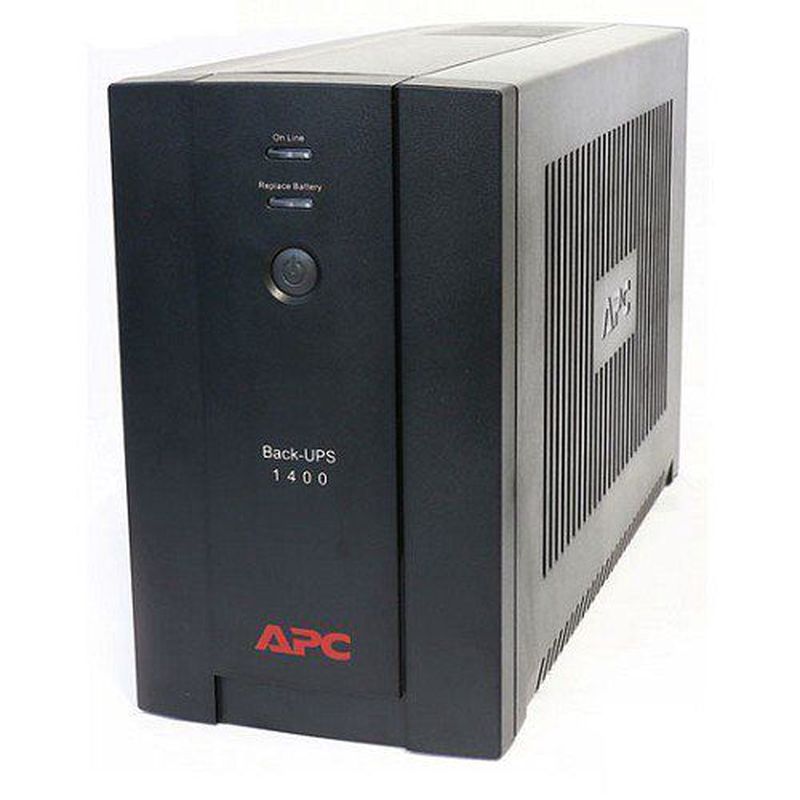 APC Tower UPS BX1400U-MS - 1400 VA - Hitam - Hitam