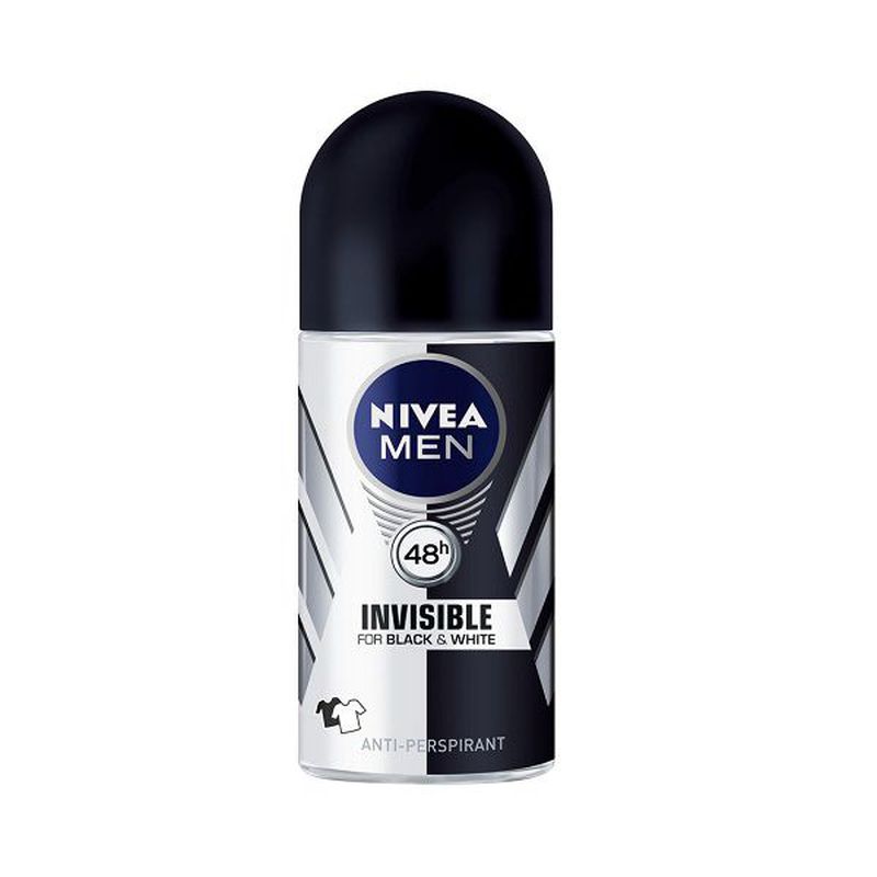 Nivea Men Deodoran Roll-On Invisible Black & White - 1 Box Isi 24 Pcs ...