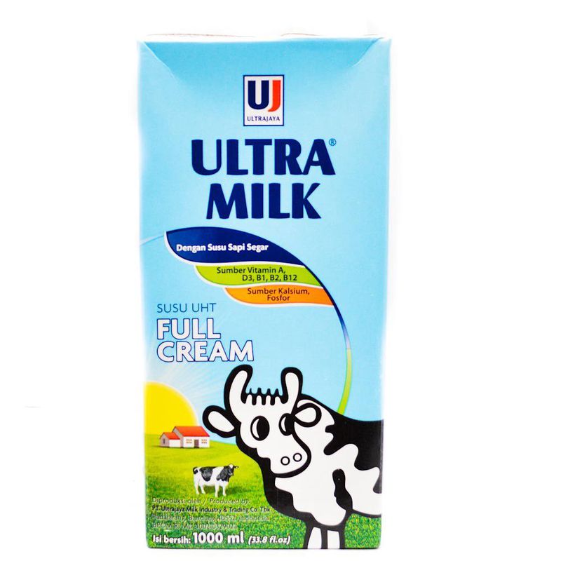 Ultra Milk Susu UHT - Rasa Plain - 1 Karton Isi 24 Pak @ 250 ml