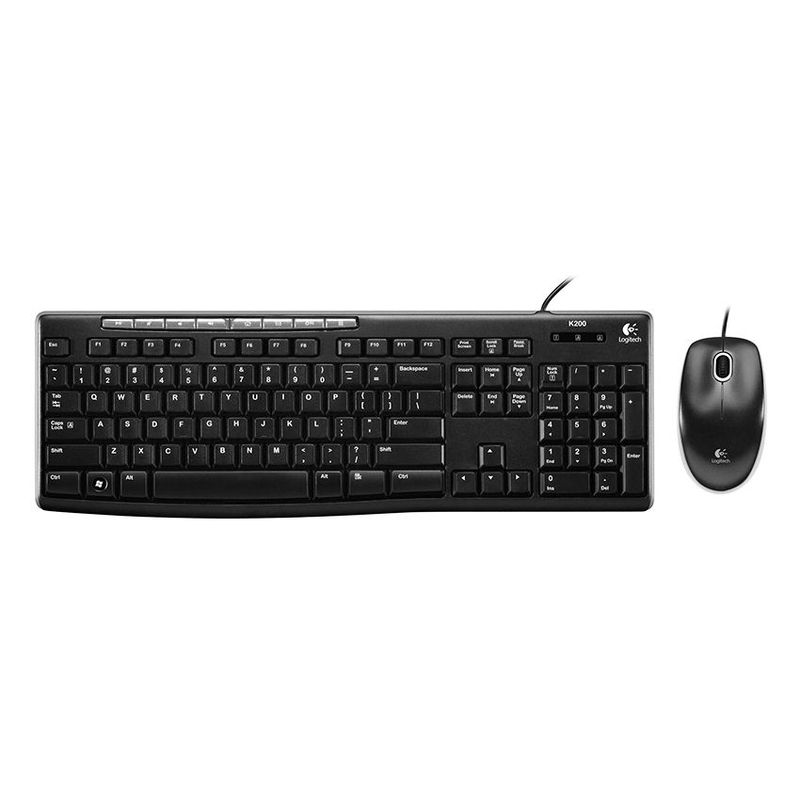 Logitech Keyboard & Mouse Combo MK200 - Hitam - Hitam