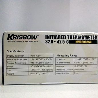 Krisbow Infrared Thermometer Suhu Tubuh Pengecek / thermometer gun