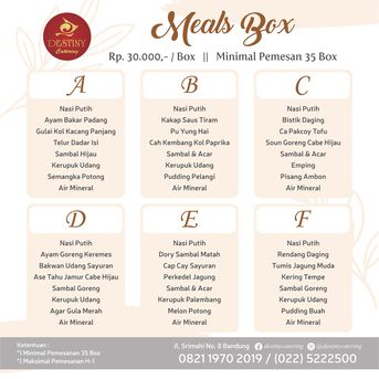 Destiny Catering - Kota Bandung | Mbizmarket.co.id