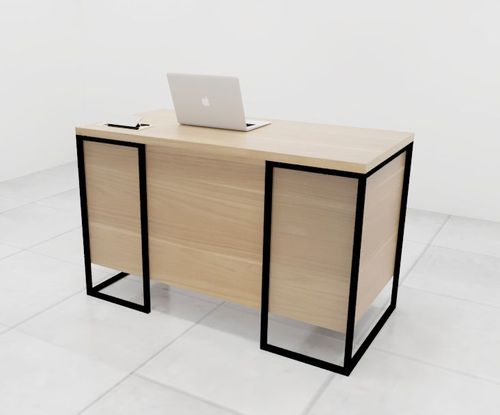 Meja Kerja Staff Kokoh Bahan Besi Hollow dan Plywood Lapis HPL Bergaransi