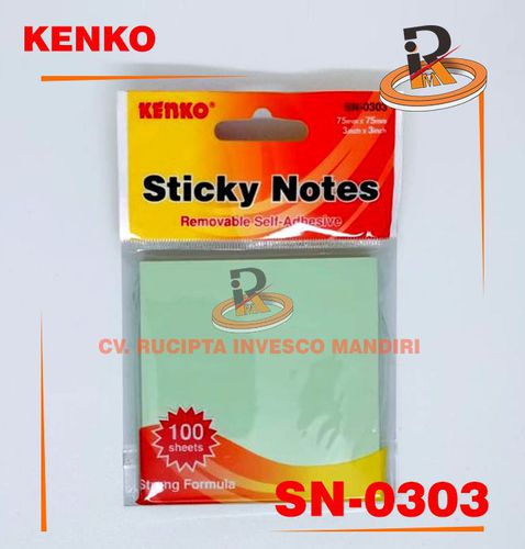 STICKY NOTE KENKO SN-0303 / KERTAS MEMO ( 100 Lembar ) - Hijau Muda