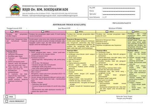 Form Australian Triage Scale (ATS)