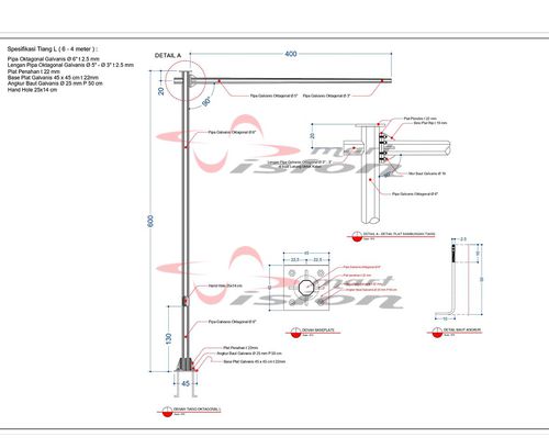 Tiang Traffic Light Type L