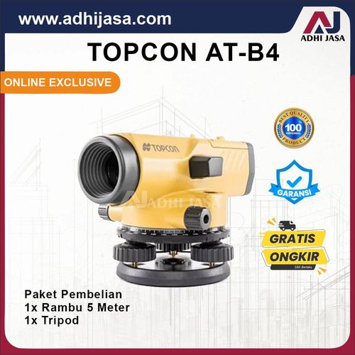 Automatic Level Topcon ATB4a Waterpass Fullset Tripod Rambu Ukur